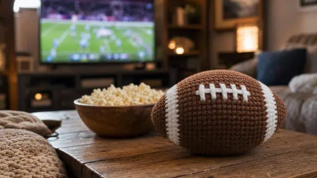 Free Easy Crochet Football Pattern — Game Day Decor - Crochet Patterns ...